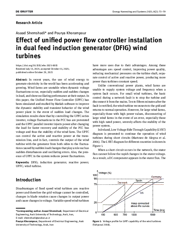 (PDF) Effect of unified power flow controller installation in dual feed induction generator ...