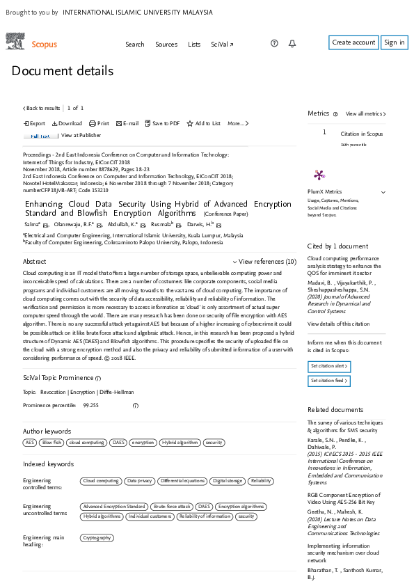 (PDF) Enhancing Cloud Data Security Using Hybrid of Advanced Encryption Standard and Blowfish ...