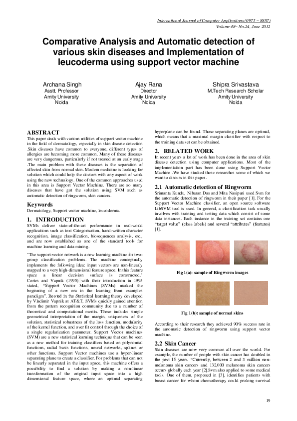 (PDF) Comparative Analysis and Automatic Detection of Various Skin ...