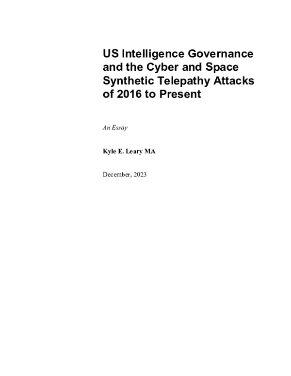 (PDF) US Intelligence Governance and the Cyber and Space Synthetic ...