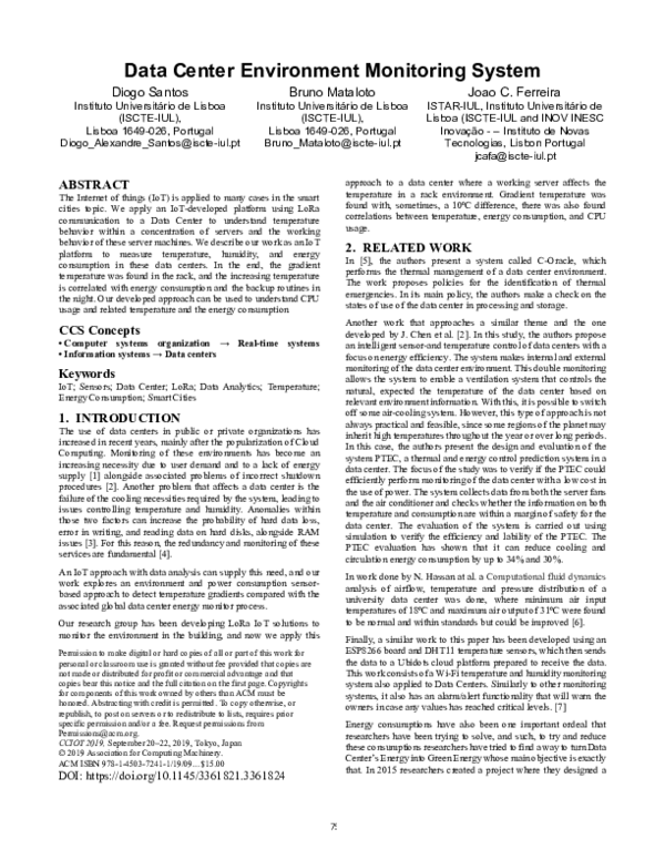 (PDF) Data Center Environment Monitoring System
