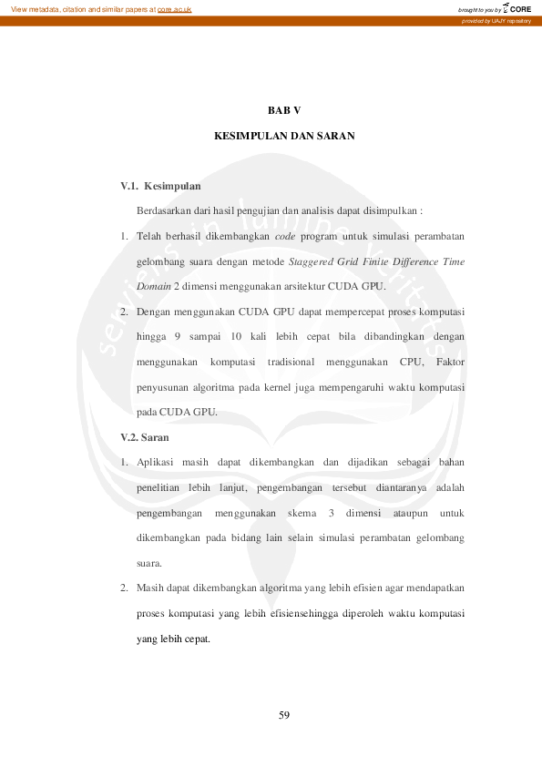 (PDF) Simulasi Perambatan Gelombang Suaradengan Metode Staggered Grid ...