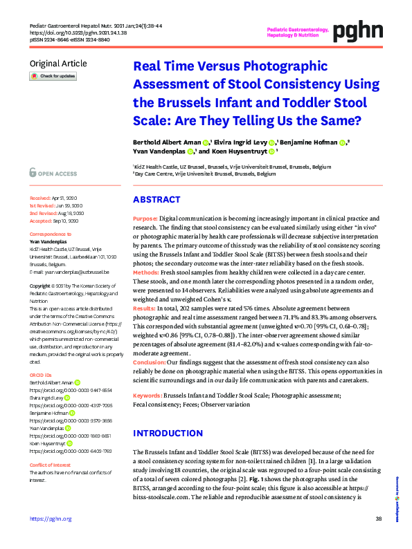 (PDF) Real Time Versus Photographic Assessment of Stool Consistency ...