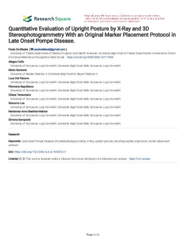 (PDF) Quantitative Evaluation of Upright Posture by X-Ray and 3D ...