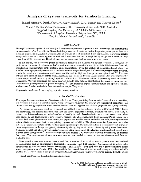 (PDF) Analysis of system trade-offs for terahertz imaging | xicheng ...