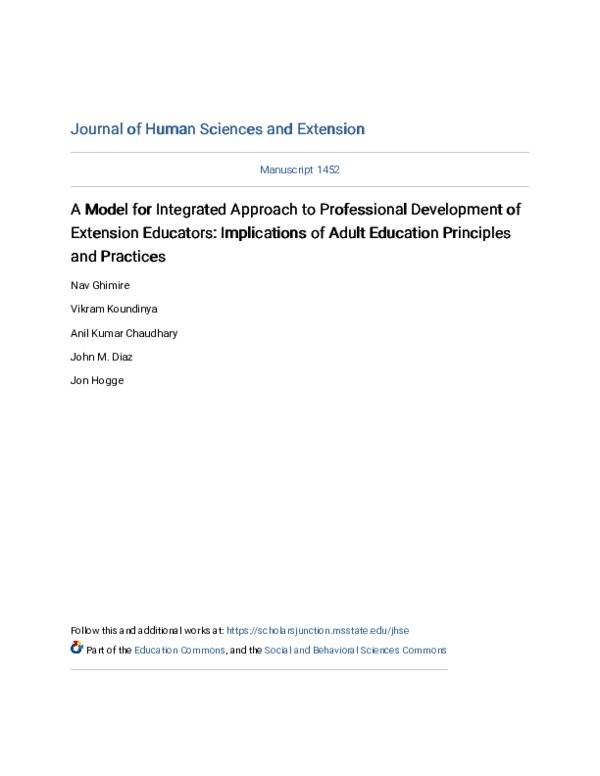 (PDF) A Model for Integrated Approach to Professional Development of ...