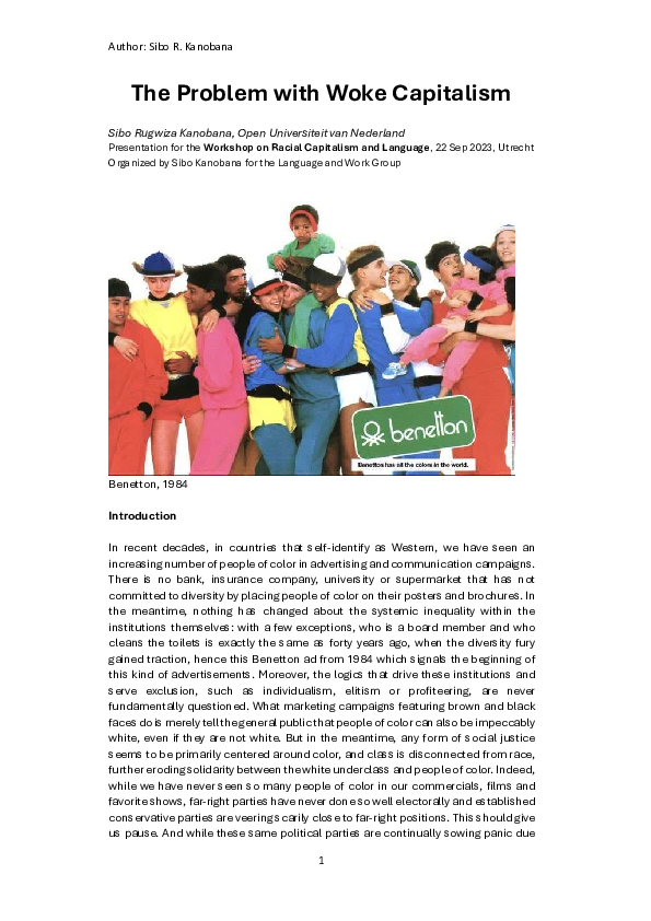 (PDF) The Problem with Woke Capitalism
