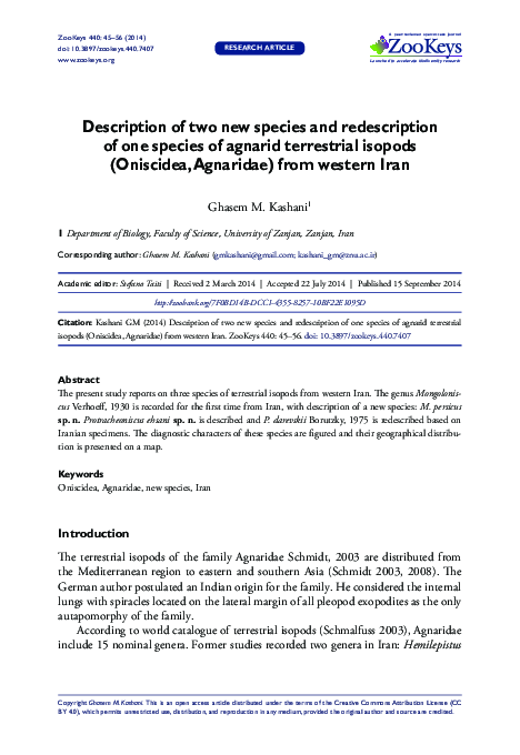 (PDF) Description of two new species and redescription of one species ...