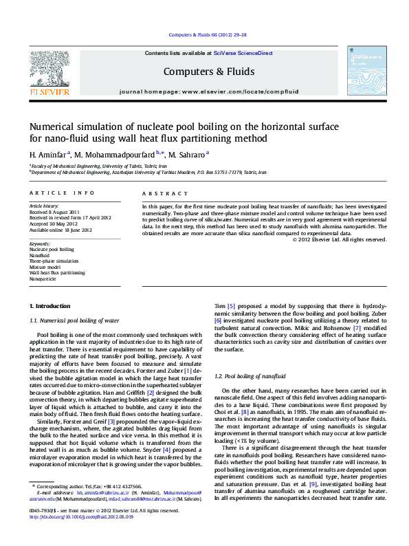 (PDF) Numerical simulation of nucleate pool boiling on the horizontal surface for nano-fluid ...