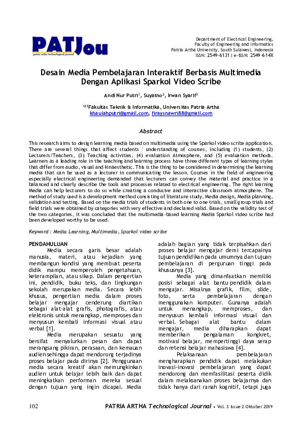 (PDF) Desain Media Pembelajaran Interaktif Berbasis Multimedia Dengan Aplikasi Sparkol Video ...