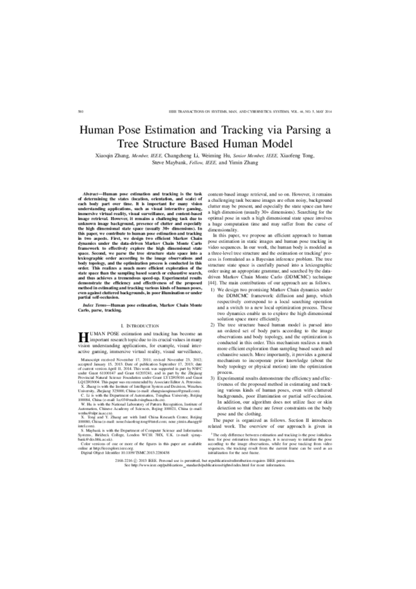 (PDF) Human Pose Estimation and Tracking via Parsing a Tree Structure Based Human Model
