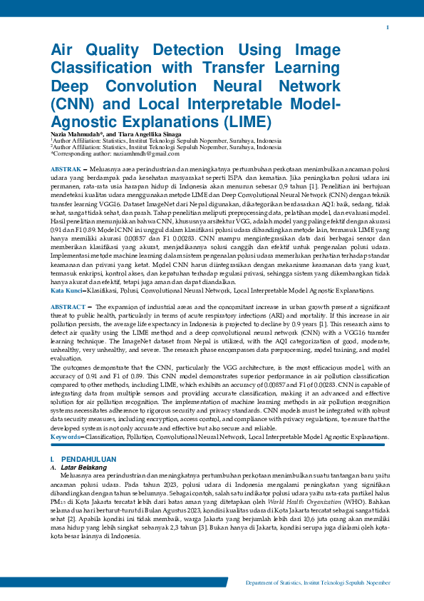 Air Quality Detection Using Image Classification with Transfer Learning ... Air Quality Detection Using Image Classification with Transfer Learning ...