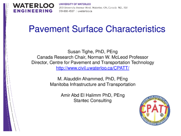 (PDF) Pavement surface characteristics