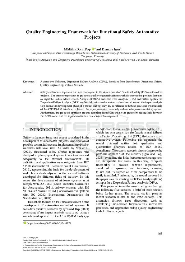 (PDF) Quality Engineering Framework for Functional Safety Automotive ...