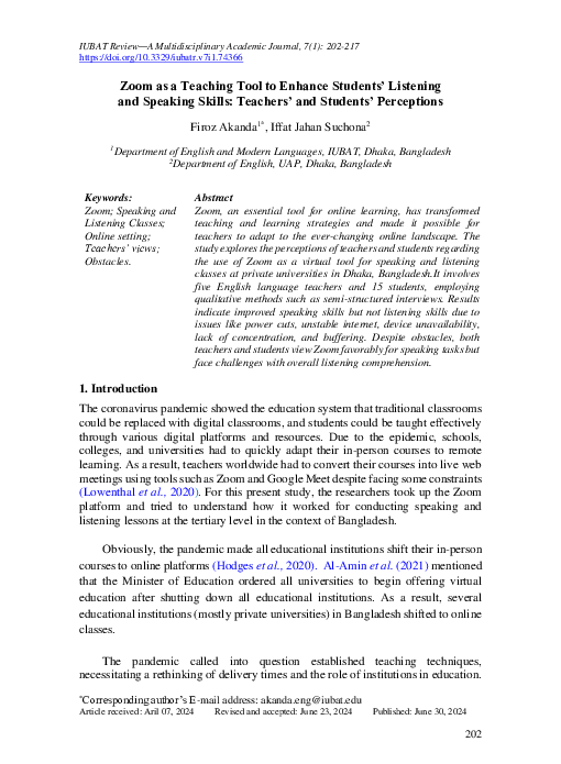 (PDF) Zoom as a Teaching Tool to Enhance Students' Listening and ...