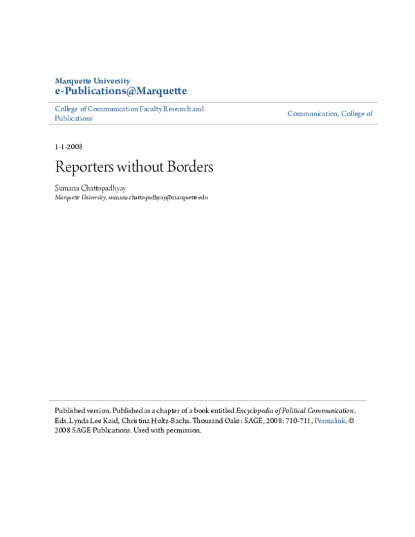 (PDF) Reporters without Borders