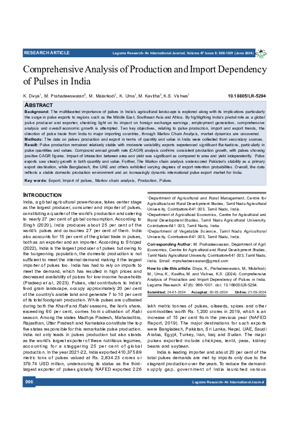 (PDF) Comprehensive Analysis of Production and Import Dependency of ...