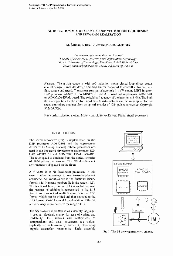 (PDF) AC Induction Motor Closed Loop Vector Control Design and Program Realisation