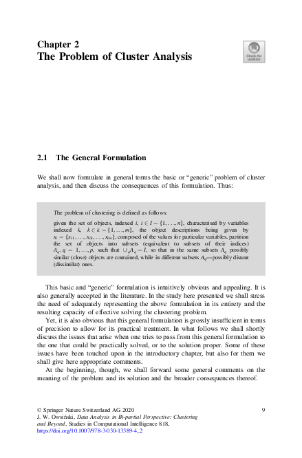(PDF) The Problem of Cluster Analysis