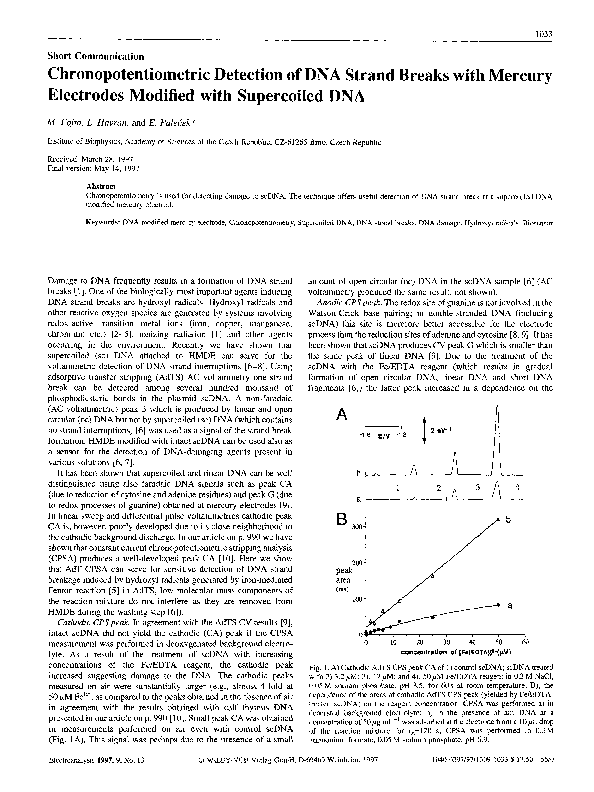 (PDF) Chronopotentiometric detection of DNA strand breaks with mercury ...