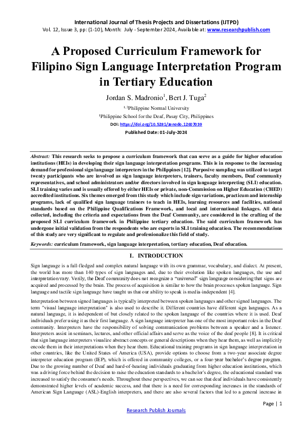 (PDF) A Proposed Curriculum Framework for Filipino Sign Language ...