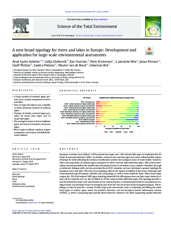 (PDF) A new broad typology for rivers and lakes in Europe: Development ...