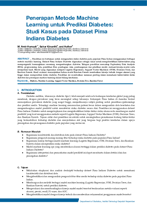 (PDF) Penerapan Metode Machine Learning untuk Prediksi Diabetes: Studi ...