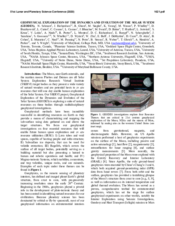 (PDF) Geophysical Exploration of the Dynamics and Evolution of the ...
