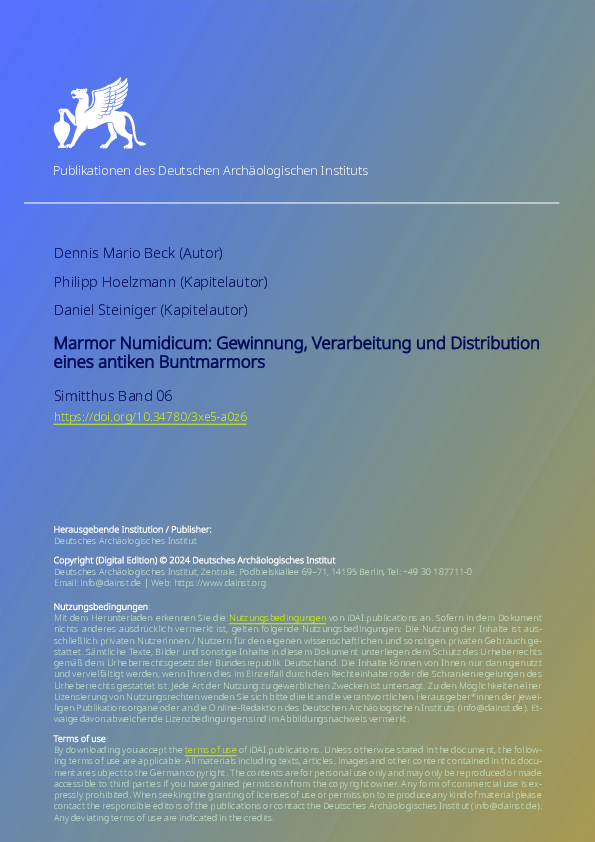 (PDF) Marmor Numidicum. Gewinnung, Verarbeitung und Distribution eines ...