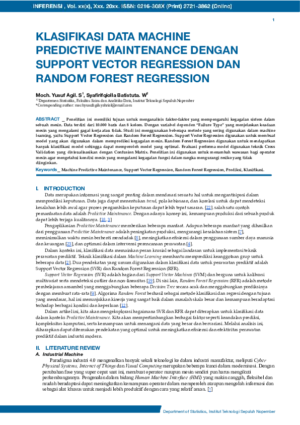 (PDF) KLASIFIKASI DATA MACHINE PREDICTIVE MAINTENANCE DENGAN SUPPORT ...