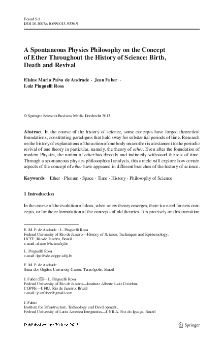(PDF) A Spontaneous Physics Philosophy on the Concept of Ether ...