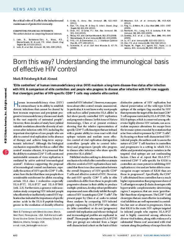 (PDF) Born this way? Understanding the immunological basis of effective ...