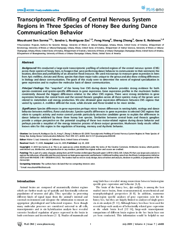(PDF) Transcriptomic Profiling of Central Nervous System Regions in Three Species of Honey Bee ...