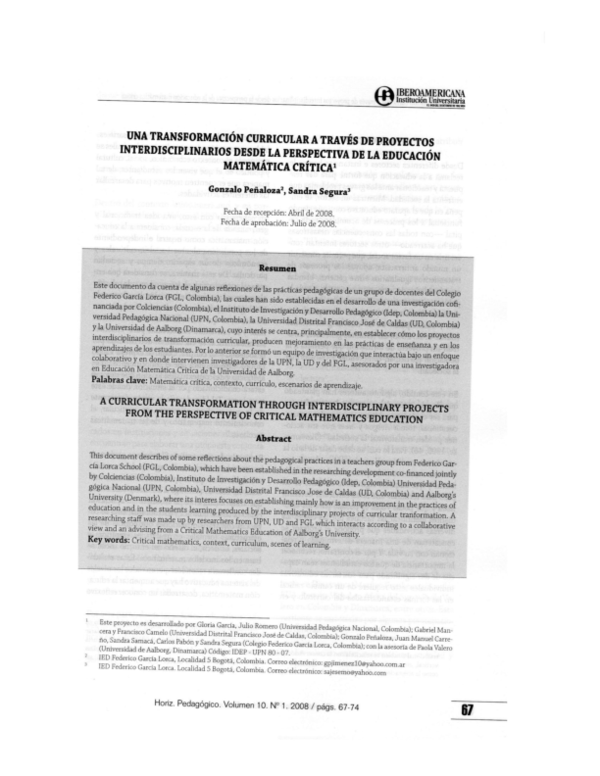 (PDF) Una transformación curricular a través de proyectos ...