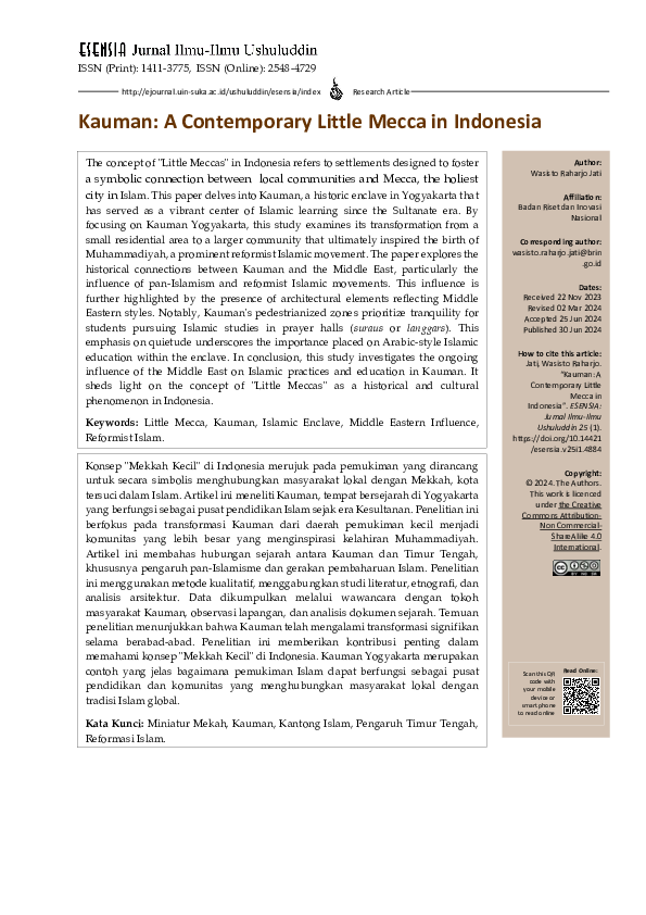 (PDF) Kauman: A Contemporary Little Mecca in Indonesia