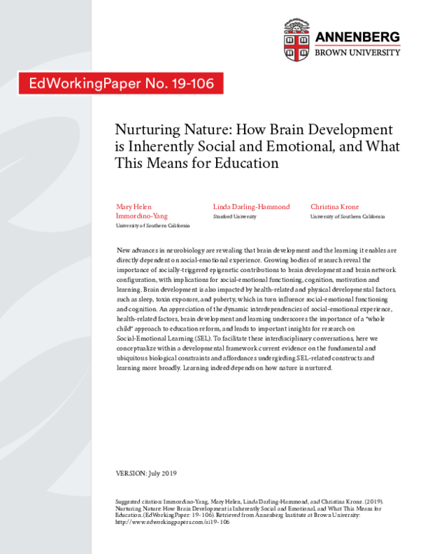 (PDF) Nurturing Nature: How Brain Development Is Inherently Social and ...