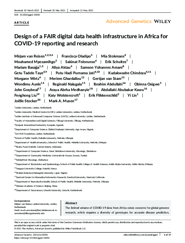 (PDF) Design of a FAIR digital data health infrastructure in Africa for ...