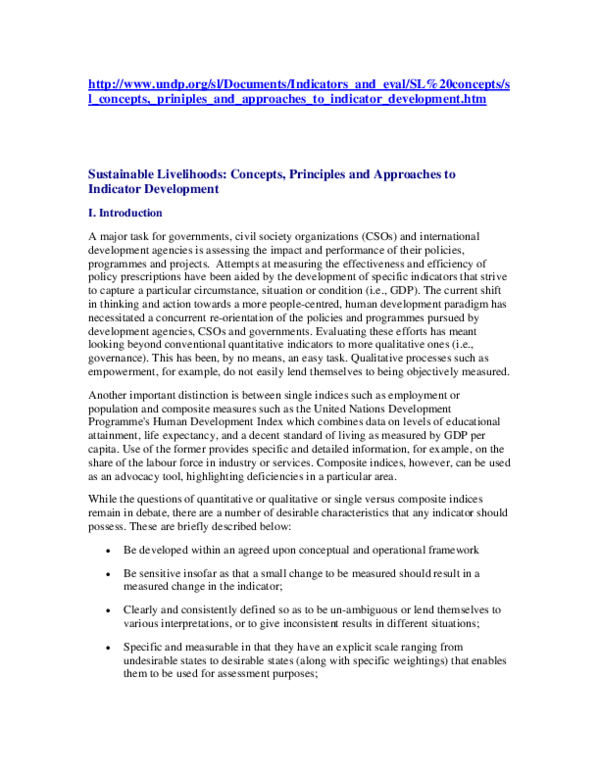 (PDF) Sustainable livelihoods: Concepts, principles and approaches to ...