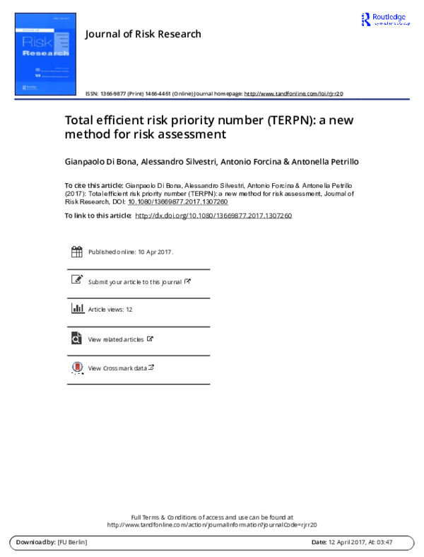 (PDF) Total efficient risk priority number (TERPN): a new method for ...