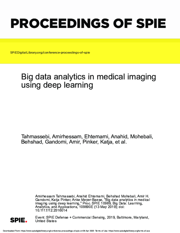(PDF) Big data analytics in medical imaging using deep learning