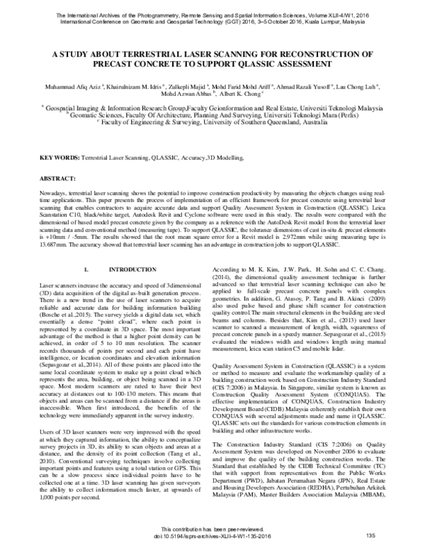 (PDF) A Study About Terrestrial Laser Scanning for Reconstruction of ...