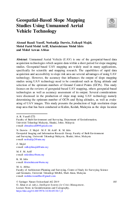 (PDF) Geospatial-Based Slope Mapping Studies Using Unmanned Aerial Vehicle Technology | zulkepli ...