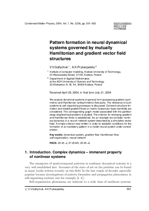 (PDF) Oscillatory pattern formation in a neural dynamical system governed by a mutual ...