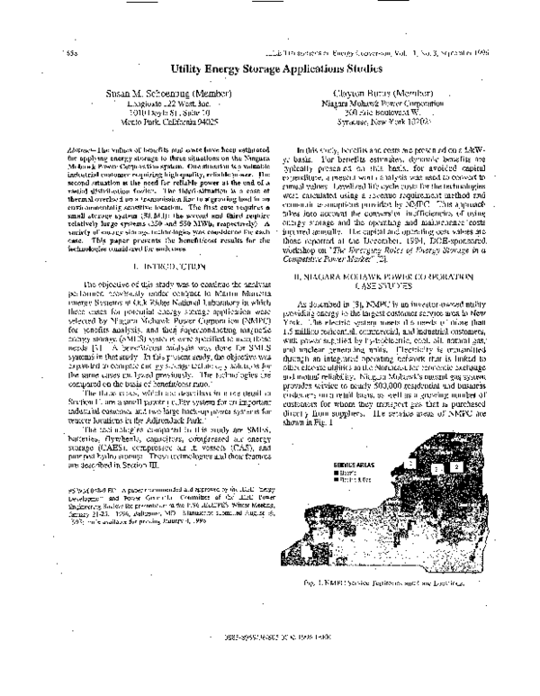 (PDF) Utility energy storage applications studies