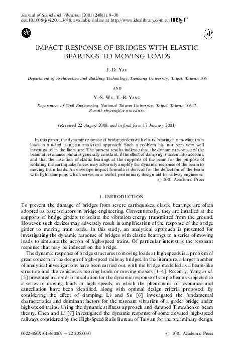 (PDF) Impact Response of Bridges with Elastic Bearings to Moving Loads