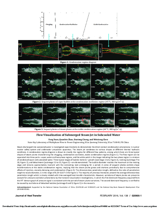 (PDF) Flow Visualization of Submerged Steam Jet in Subcooled Water