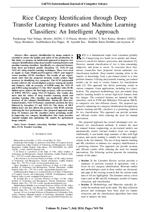 (PDF) Rice Category Identification through Deep Transfer Learning Features and Machine Learning ...