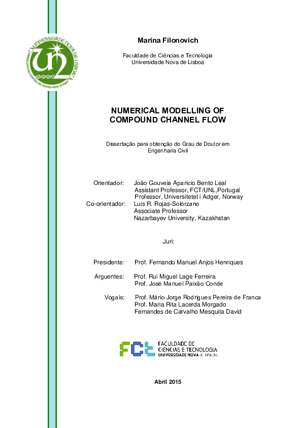 (PDF) Numerical Modelling of Compound Channel Flow