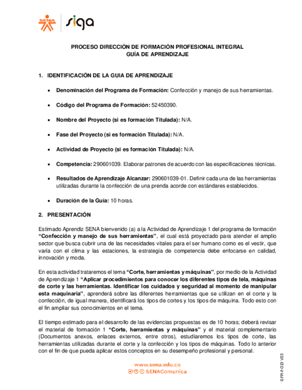 (PDF) PROCESO DIRECCIÓN DE FORMACIÓN PROFESIONAL INTEGRAL GUÍA DE APRENDIZAJE
