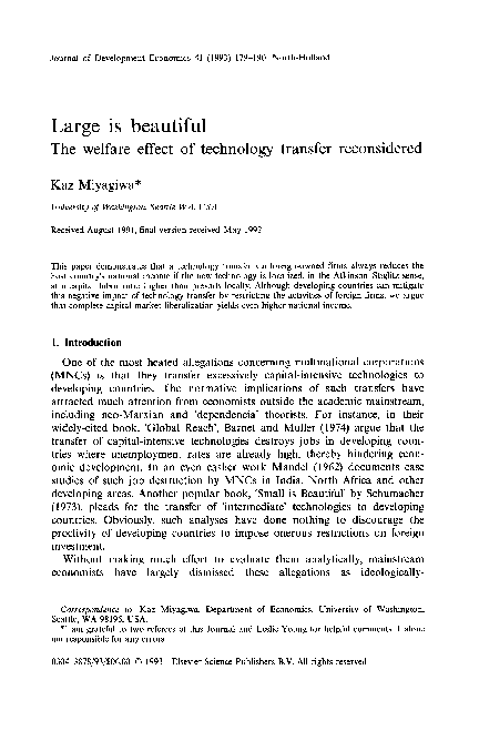 (PDF) Large is beautiful The welfare effect of technology transfer ...